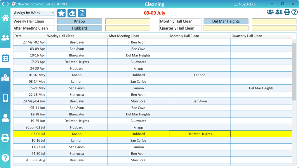 NW Scheduler | Schedule Kingdom Hall Cleaning