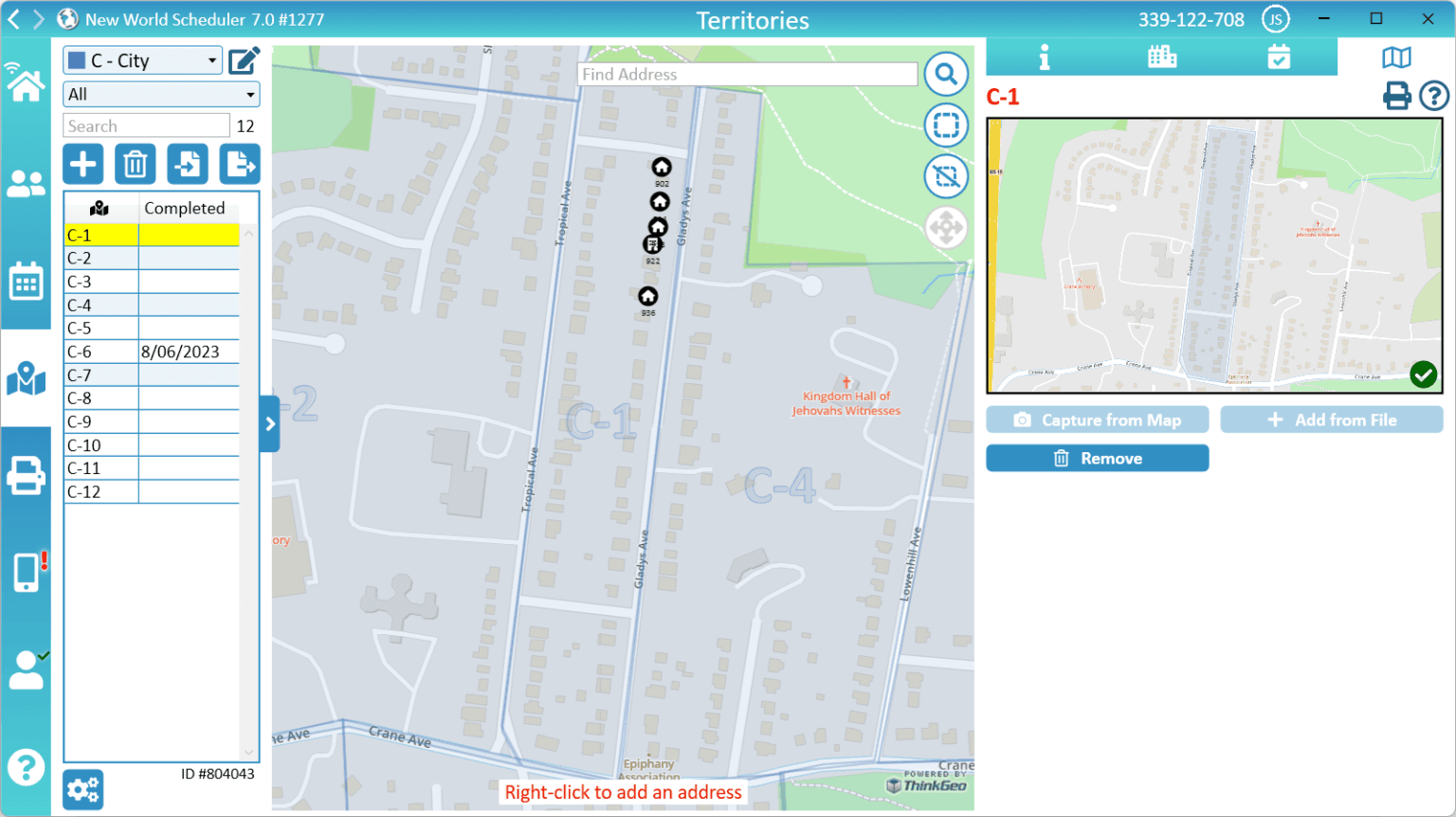 NW Scheduler | Territory Map (Printed)