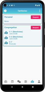 NW Scheduler | NW Publisher app View - Territories